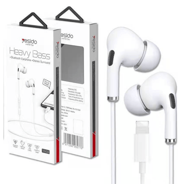 [YH34 & YH37][Lightning Port] Heavy Bass Yesido Wired Earphone Headset Headphone With Mic For ...